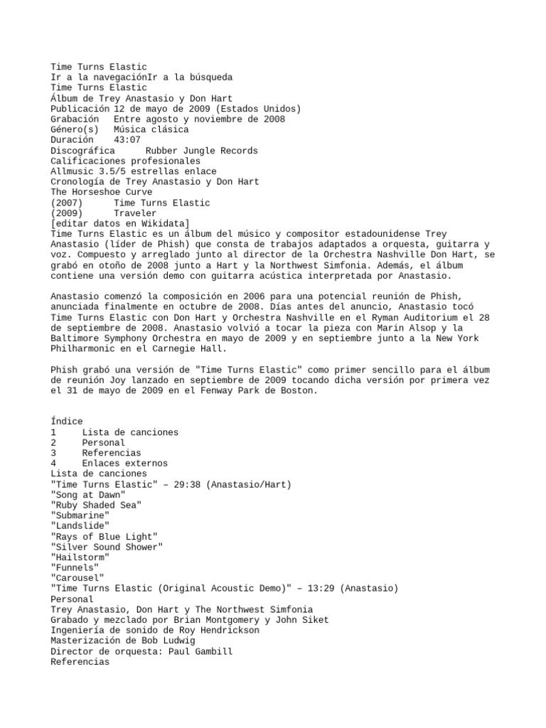 Time Turns Elastic | PDF