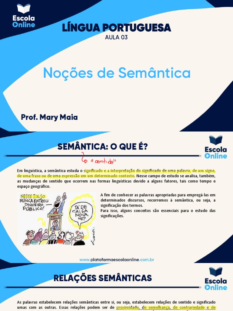 Aula 03 - Português - Material de Aula | PDF | Palavra | Escrita