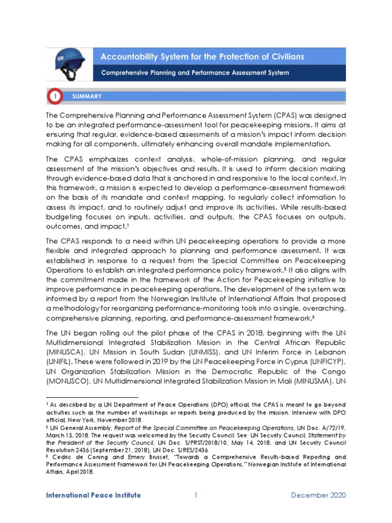 CPAS Factsheet | PDF | Peacekeeping | United Nations