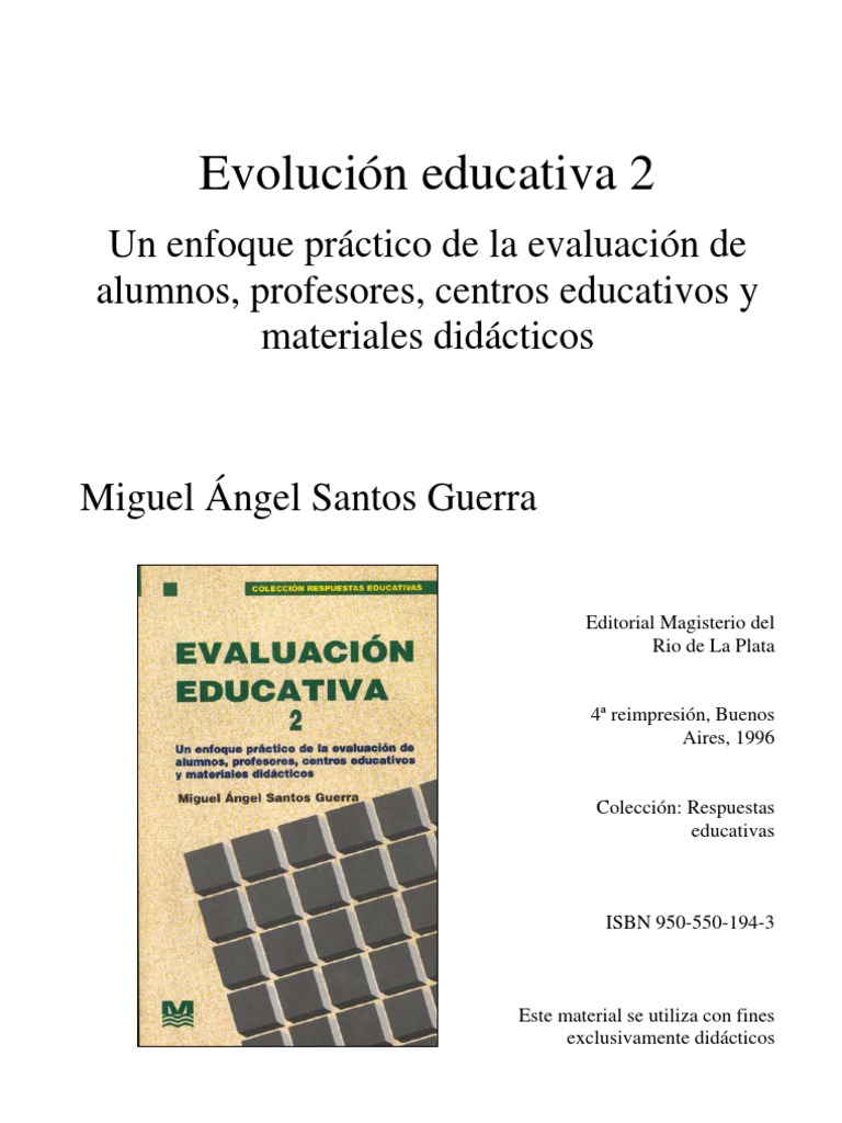 EAyE Santos Guerra Unidad 1 | PDF | Evaluación | Prueba (evaluación)
