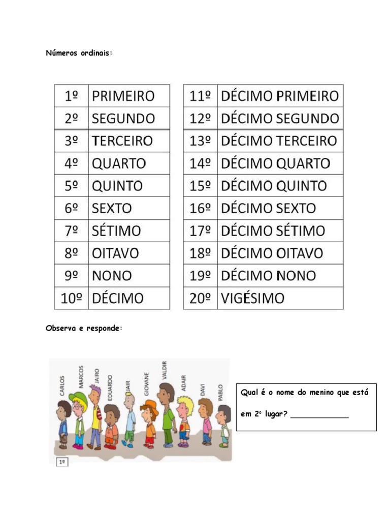 Números Ordinais | PDF | Organismos