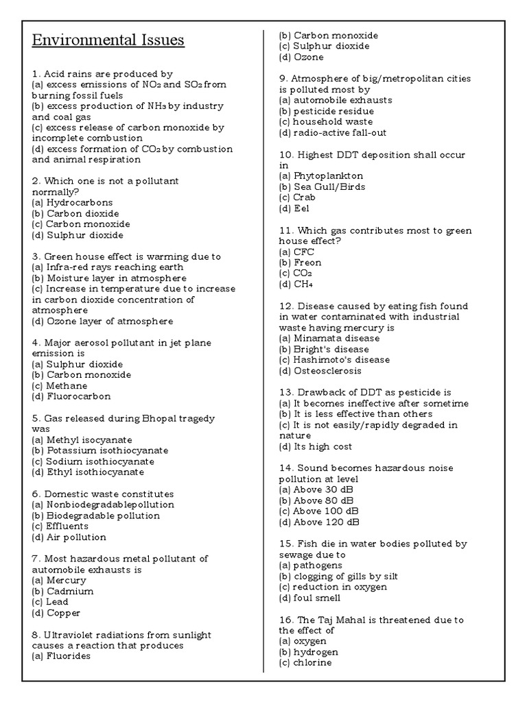 Environmental Issues | PDF | Greenhouse Gas | Greenhouse Effect
