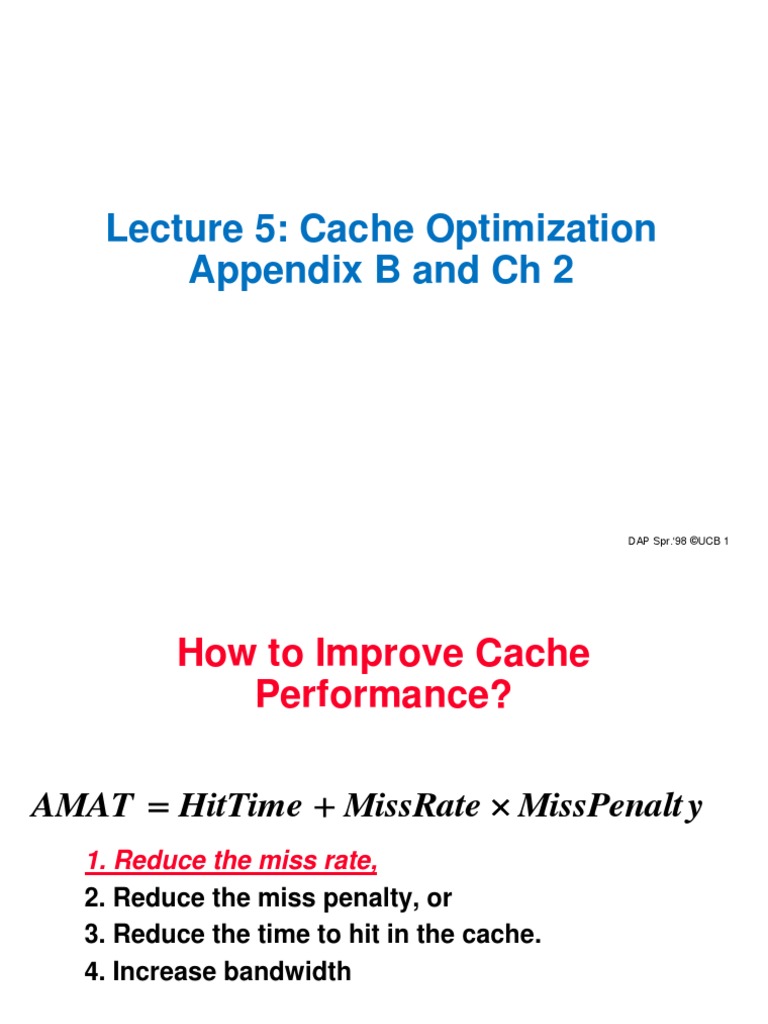 Lecture 5 Cache Optimization | PDF | Cpu Cache | Cache (Computing)