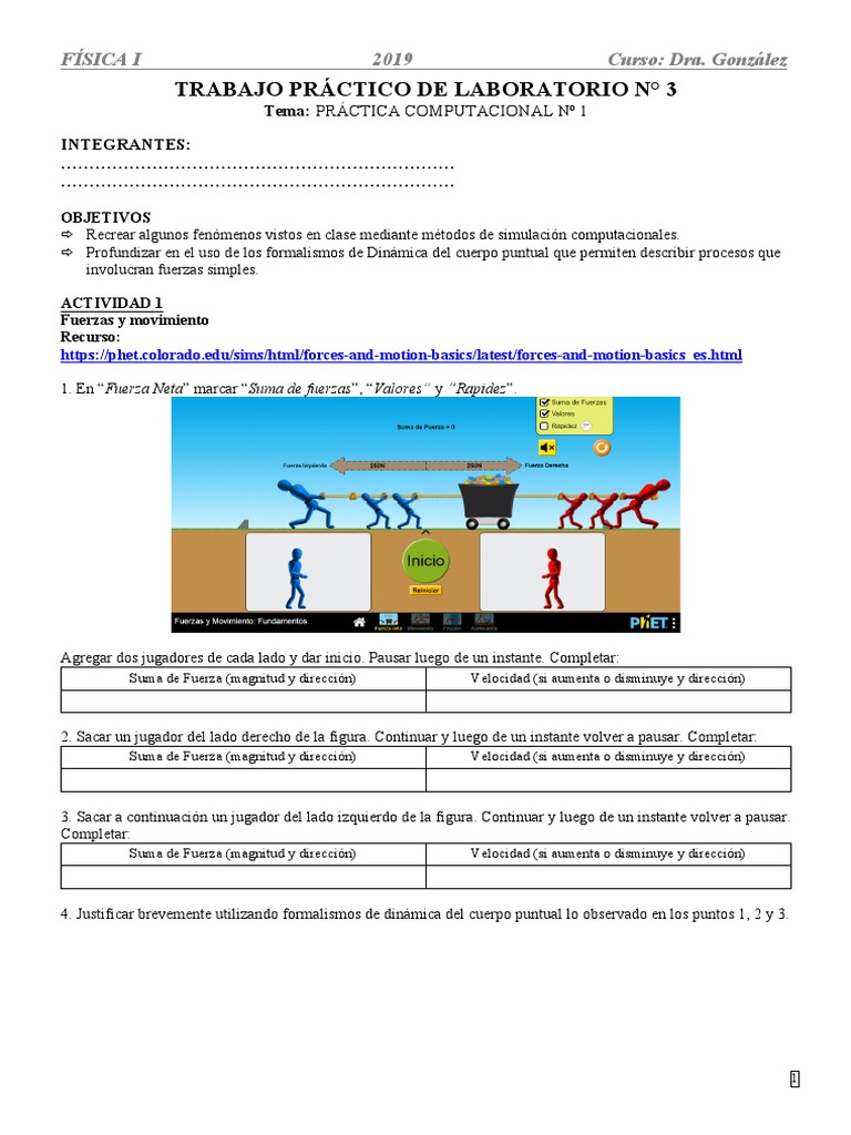 Simulación de Fuerzas y Movimiento en Física | PDF | Fricción | Fuerza