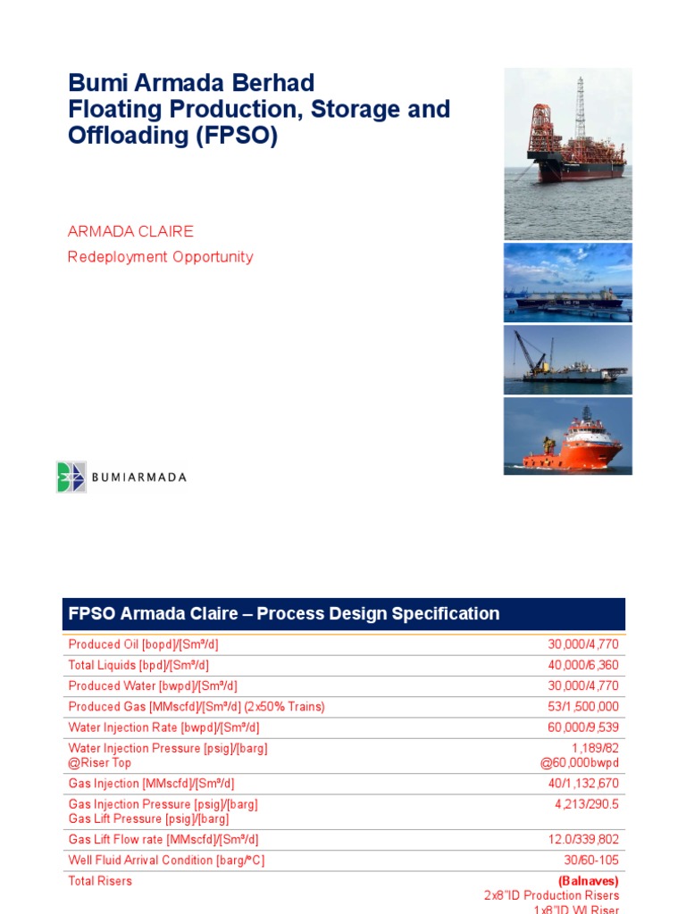 FPSO Armada Claire | PDF | Crane (Machine) | Gases