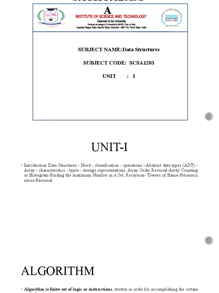 Data Structures Presentation | Download Free PDF | Array Data Structure ...