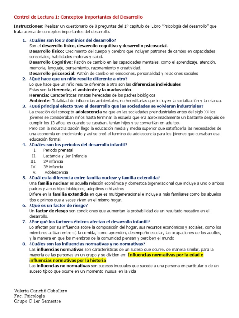Control de Lectura 1 Fundamentos Del Desarrollo | PDF | Desarrollo ...