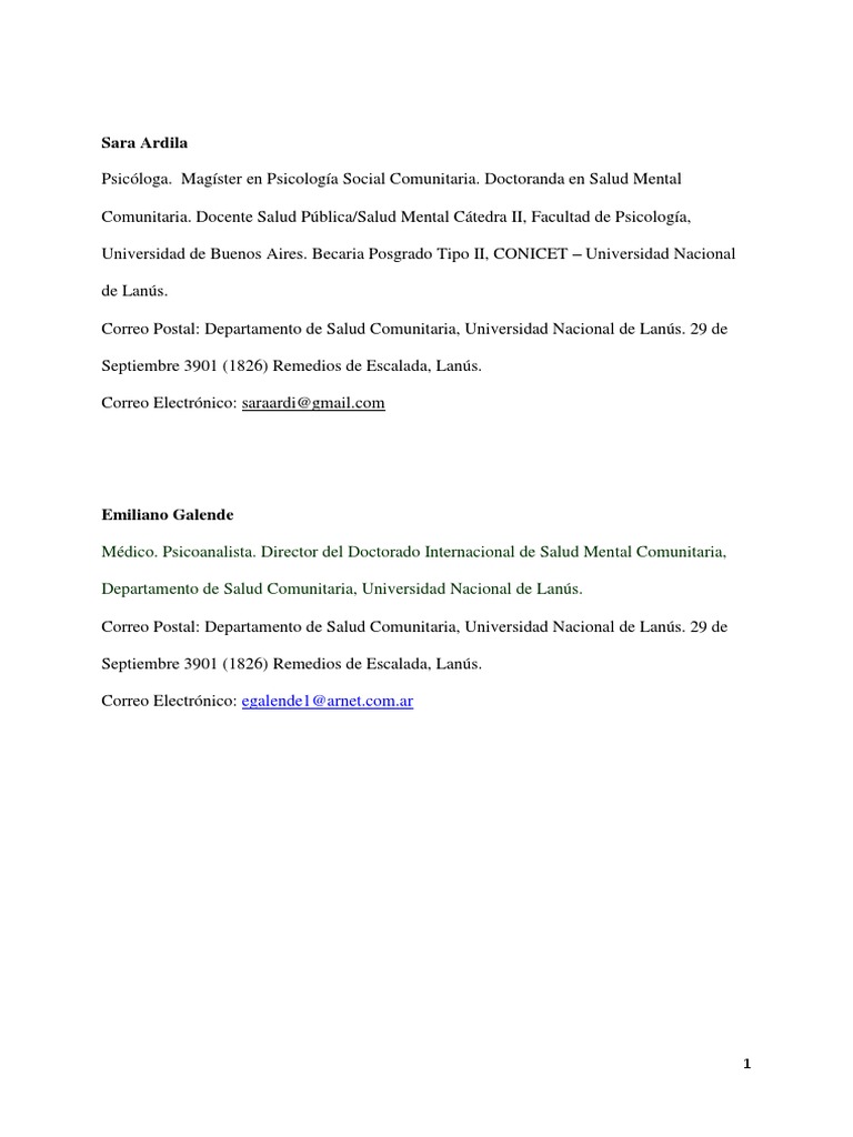 2.4 Ardila Gomez Galende 2011 Concepto Comunidad Salud Mental | PDF | Salud mental | Psiquiatría