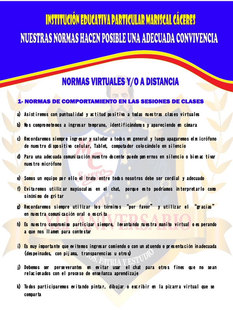 Normas de Convivencia en Clases Virtuales | PDF | Internet | Método de ...