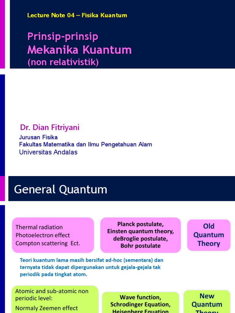 04 Prinsip Prinsip Mek Kuantum | PDF