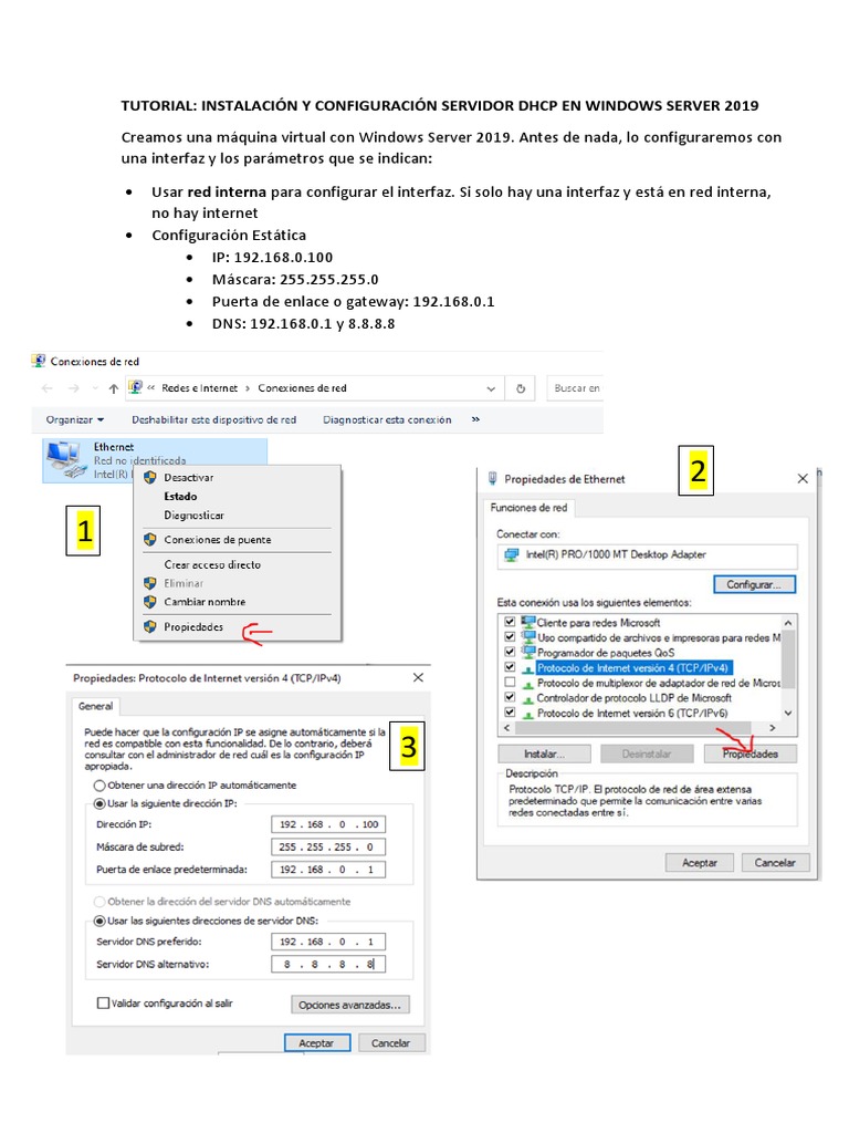 TUTORIAL DHCP en Windows Server 2019 | PDF