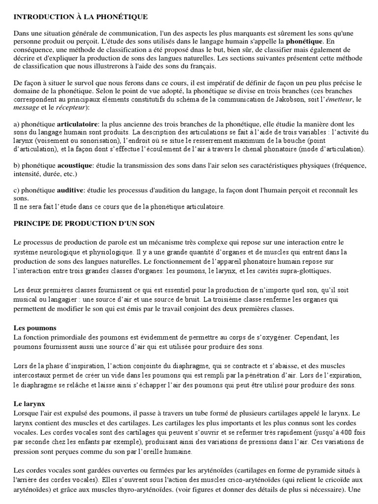 Introduction à la phonétique articulatoire | PDF | Voyelle | Phonétique