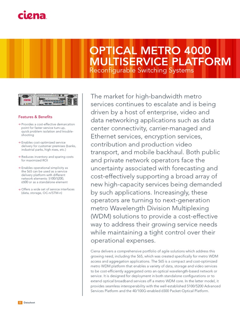565 Advanced Services Platform A4 | PDF | Computer Network | Wavelength Division Multiplexing
