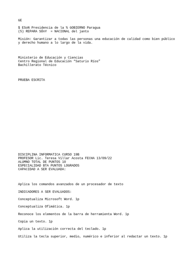 Prueba Escrita de Informática2 | PDF