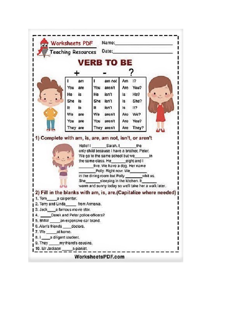 3.verb To Be Theory and Ex | PDF