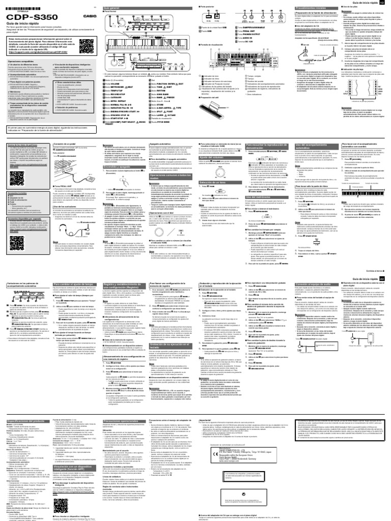 CDPS350 Quickstartguide A ES | PDF | Piano | Tempo
