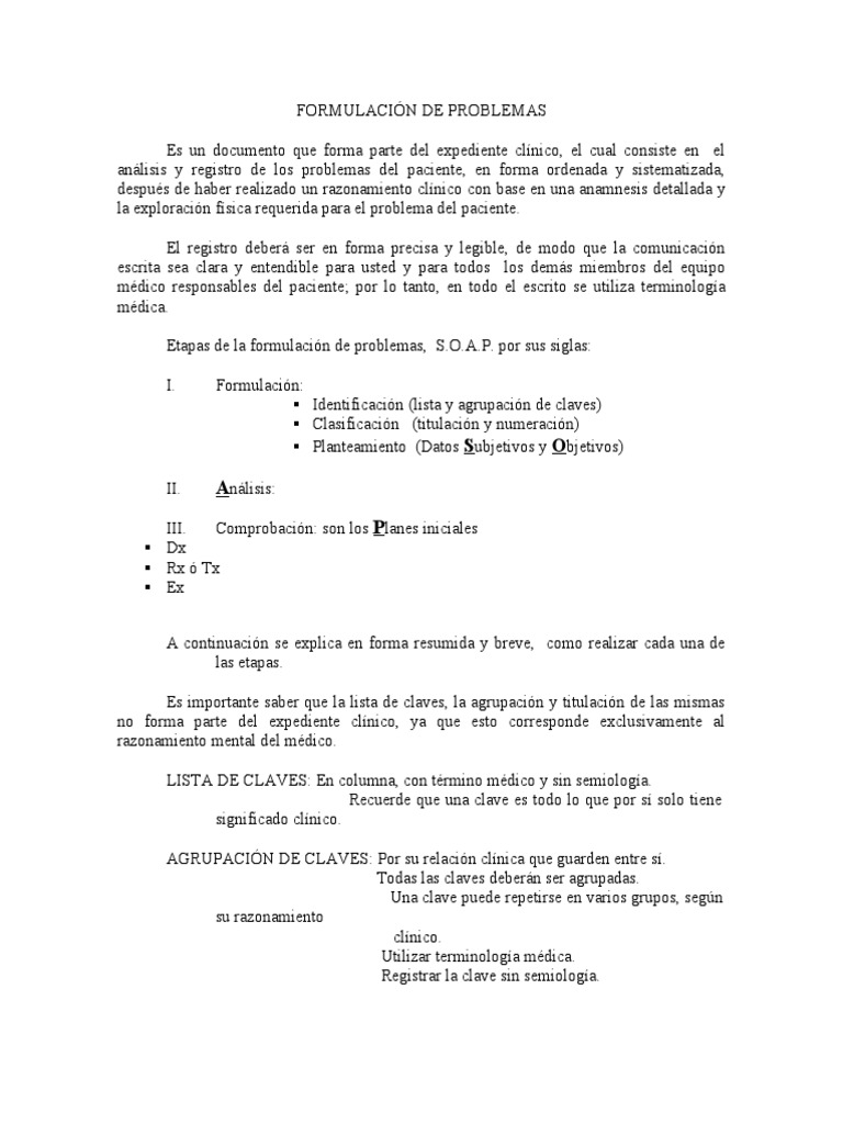 Instrucciones Guia Soap | PDF | Clínica | Diagnostico medico