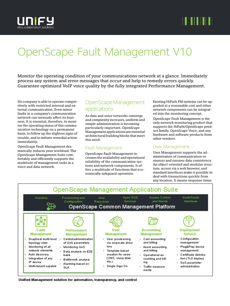 OpenScape Fault Management V10 | PDF | Computer Network | Quality Of Service