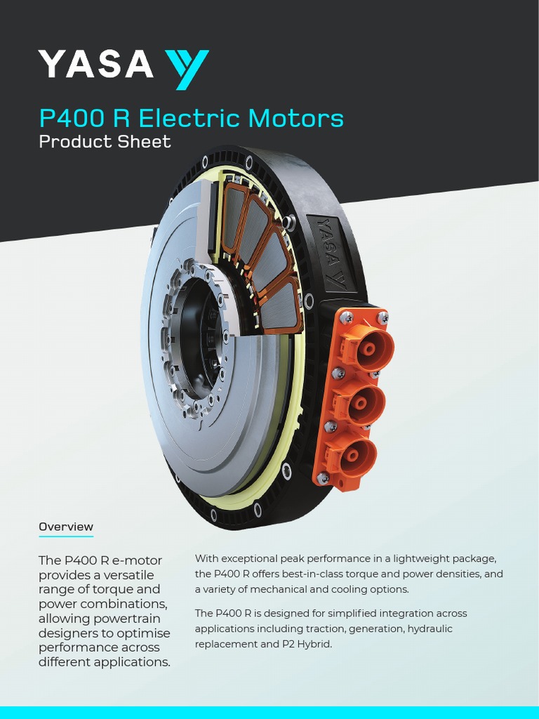 YASA P400RDatasheet Rev 14 | PDF | Electric Motor | Transport