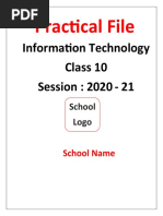10th Practical File 2024-25 | PDF | Spreadsheet | Databases