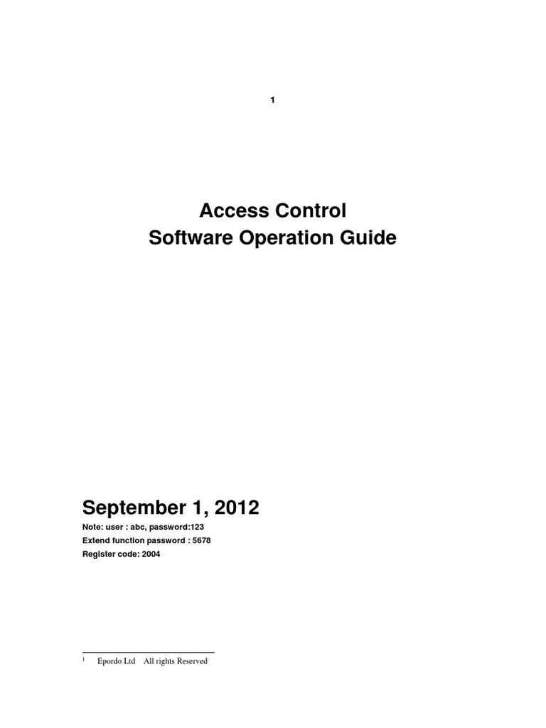 Software Manual | PDF | Access Control | Microsoft Windows