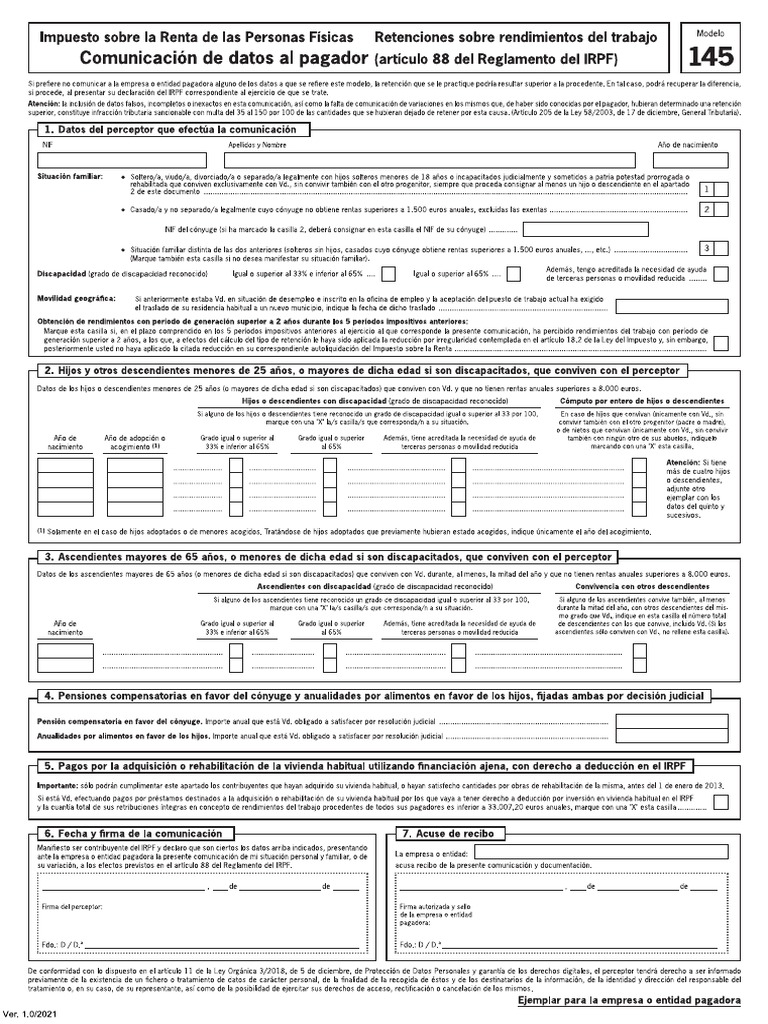Modelo 145 Rellenable | PDF