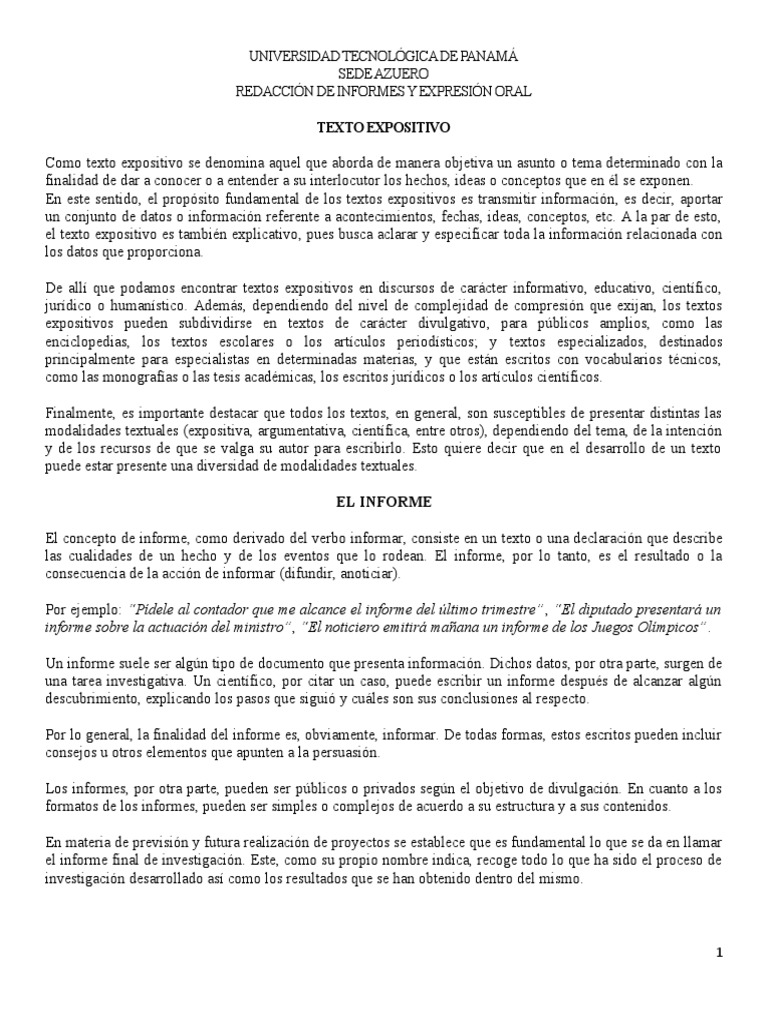 Tema #1. Texto Expositivo | PDF