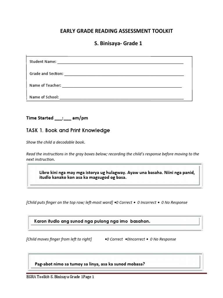 Final-EGRA S.-Binisaya Grade 1-RGP | PDF
