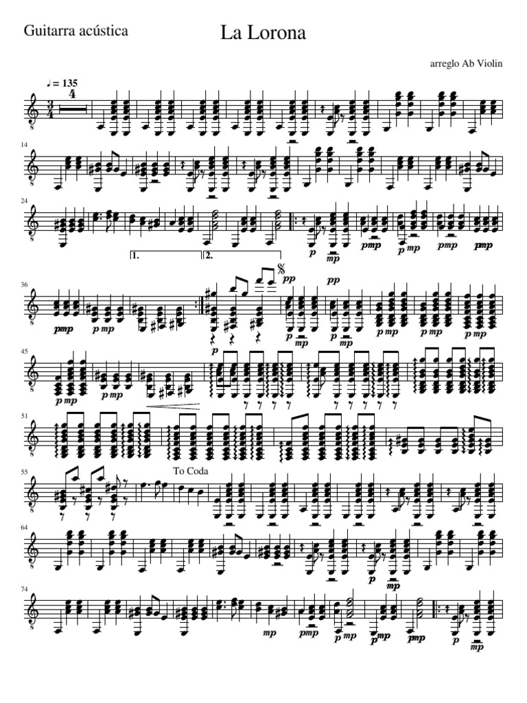 La Llorona Final-Guitarra Acústica | PDF