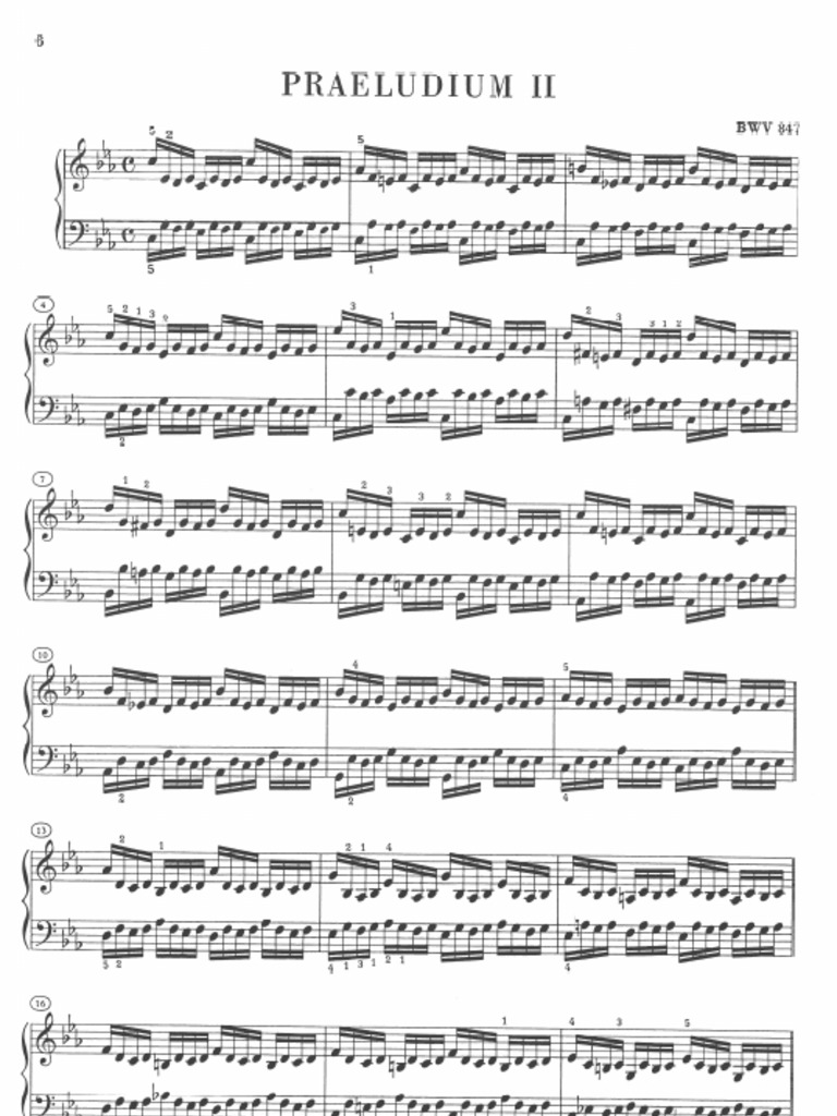 Bach - DWC - BWV847 - Praeludium & Fuga II in C-Moll | PDF