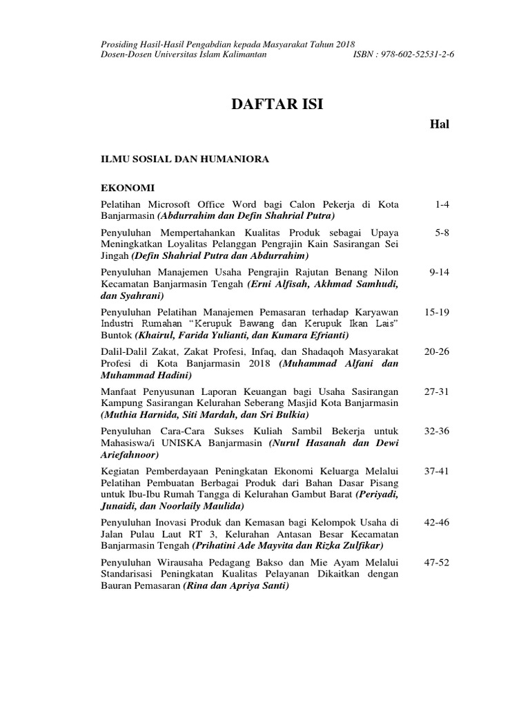 0.4 Daftar Isi Prosiding Pengabdian | PDF
