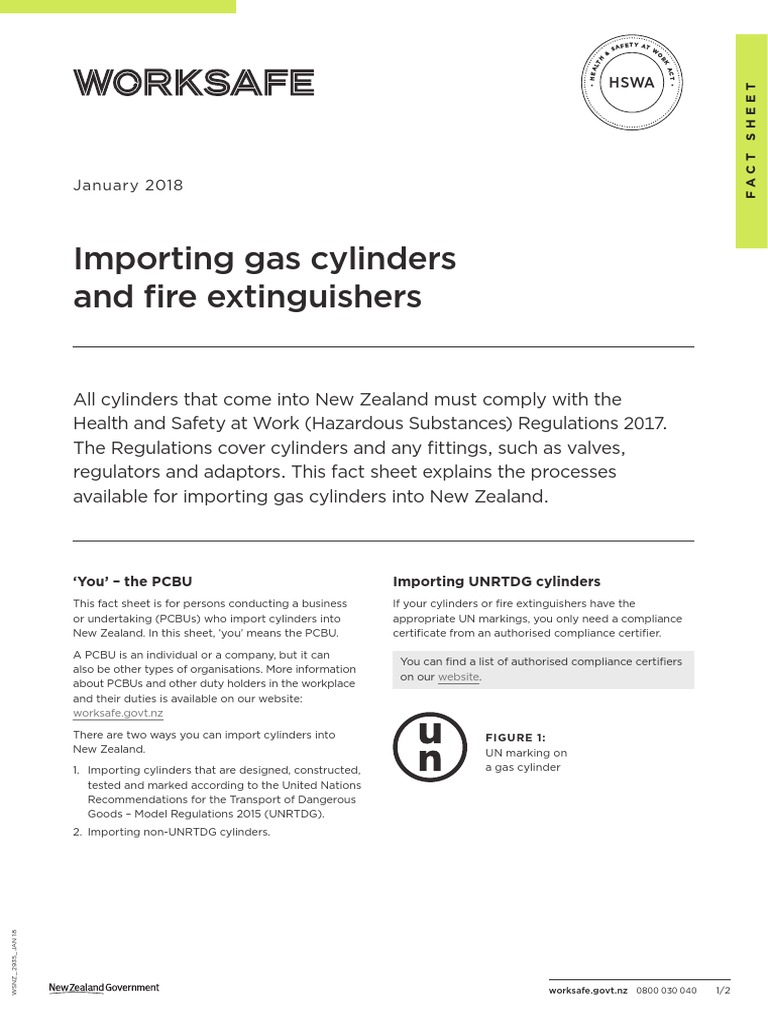 3328WKS 2 Hazardous Substances Importing Gas Cylinders | PDF ...