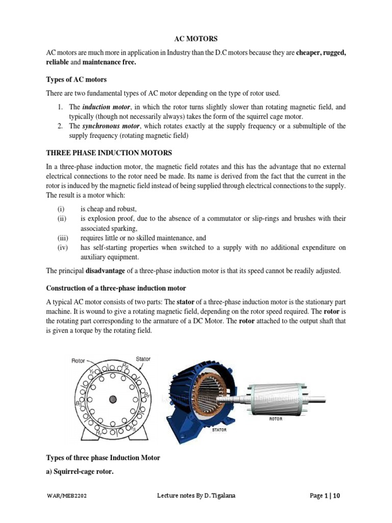 Ac Motors War-Meb | PDF | Electric Motor | Electrodynamics