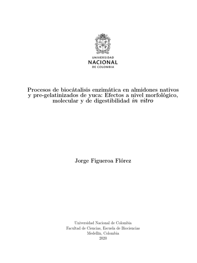 Procesos de Biocátalisis Enzimática en Almidones Nativos y Pre ...