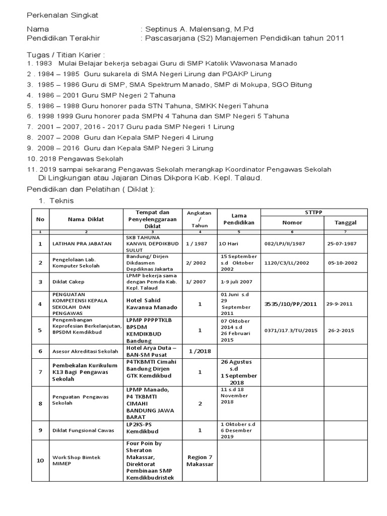 Sekilas Perkenalan | PDF
