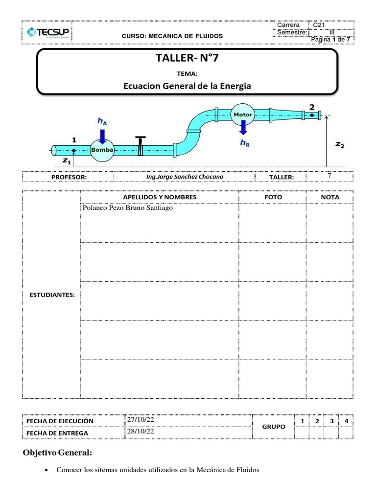 Taller #7 Mecanica de Fluidos | PDF