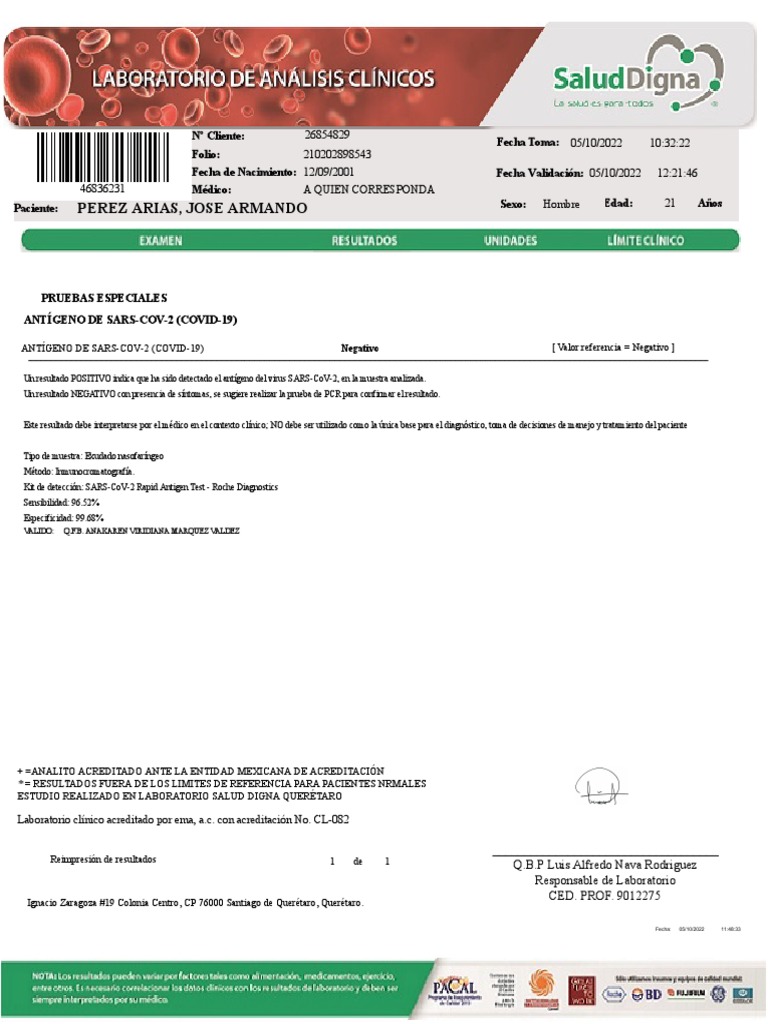 Prueba Doping Covid | PDF | Diagnostico medico | Ciencias de la Salud
