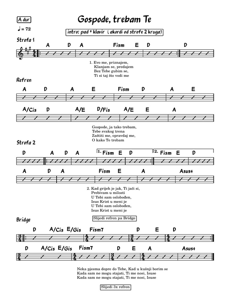 Gospode Trebam Te | PDF