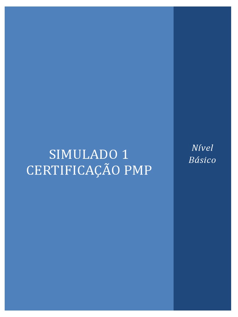 Simulado 1 Certificação PMP | PDF | Qualidade (negócios)