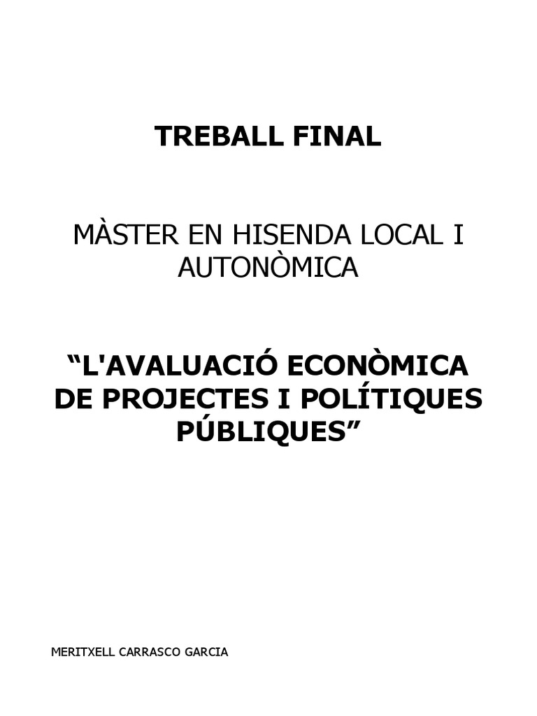 Treball Final - Màster Hisenda Pública I Local | PDF