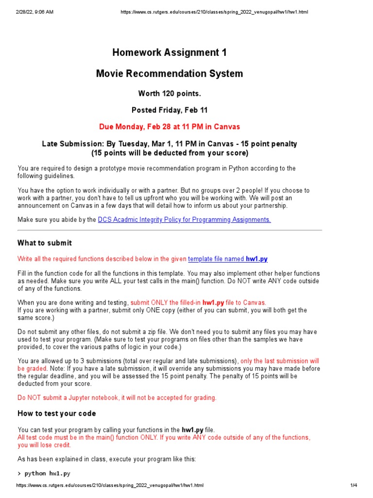 hw1 Instructions Light Mode | Download Free PDF | Subroutine | Computer File