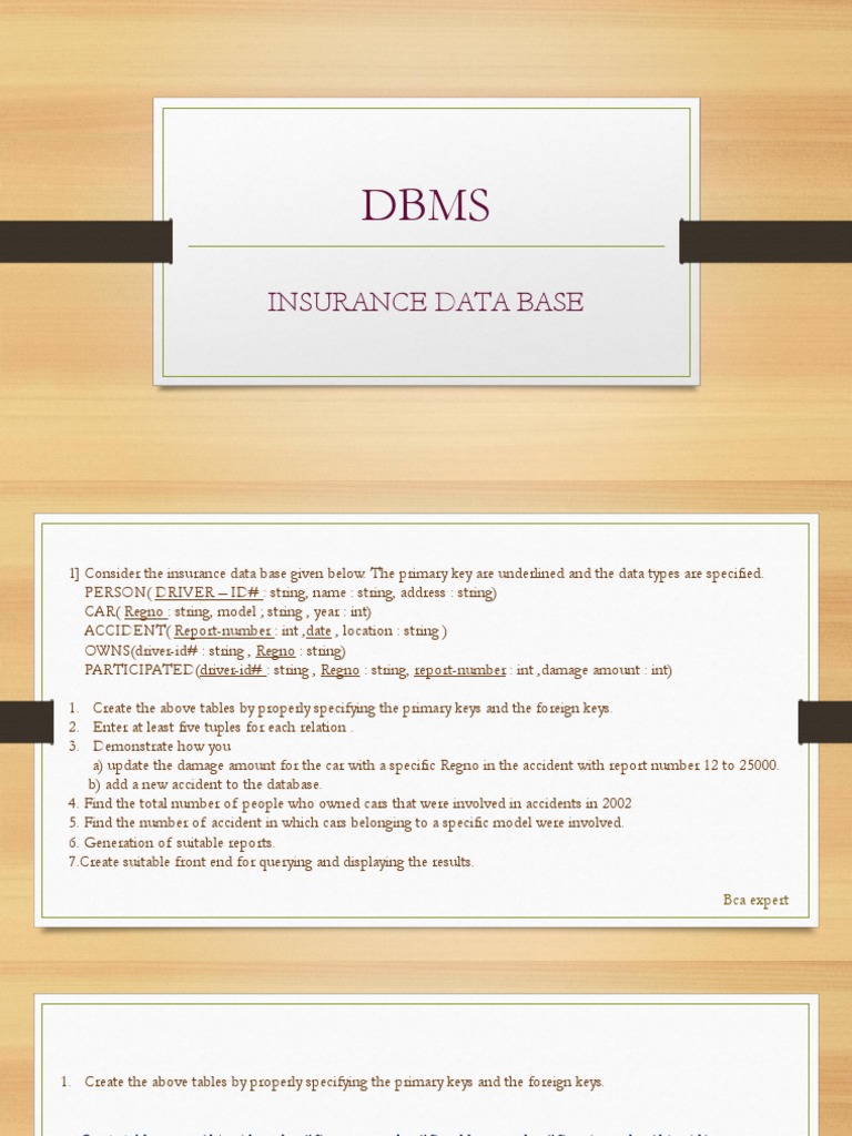 DBMS Insurance Database 12 | PDF | Databases | Information Technology DBMS Insurance Database 12 | PDF | Databases | Information Technology