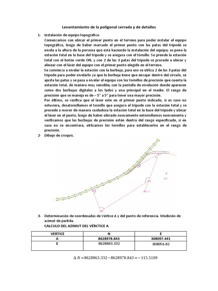 Levantamiento de Poligonal Cerrada | PDF | Topografía