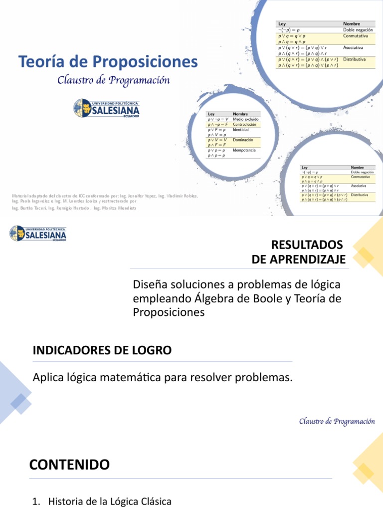 P1 - Teoria de Proposiciones | PDF | Proposición | Lógica