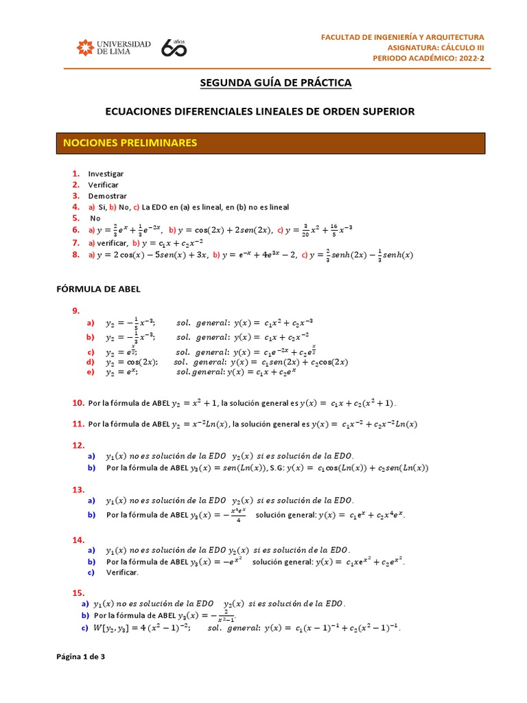 C3-Guia N02 2022-2 - Respuestas | PDF | Objetos matemáticos | Ecuaciones