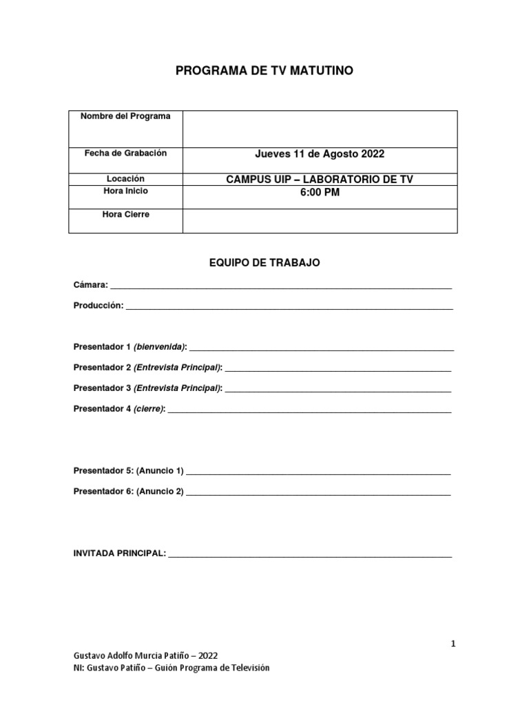 Formato Programa de TV | PDF
