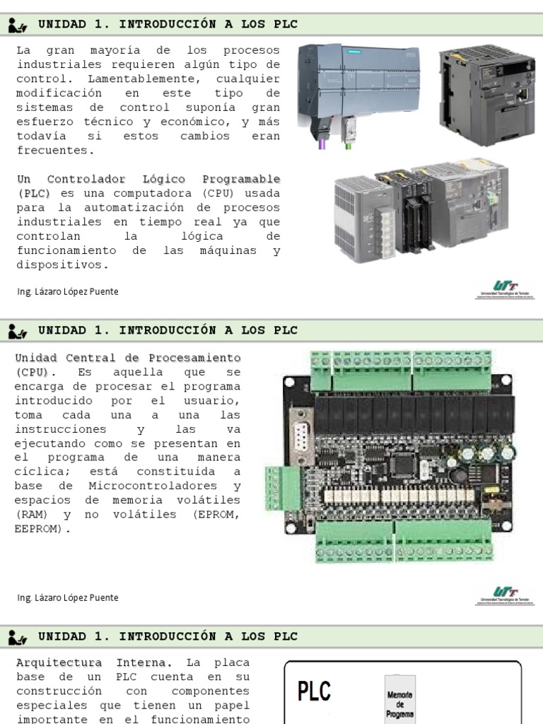 U1 PLC P2 (Utt) | PDF | Controlador lógico programable | Unidad Central ...