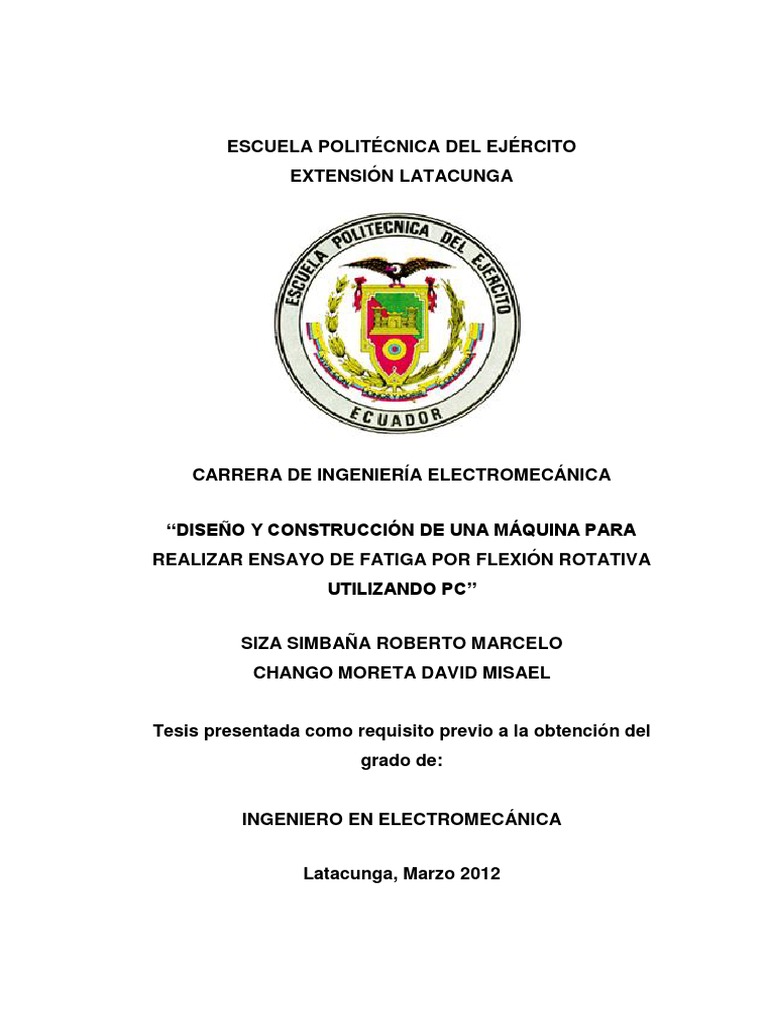 Maquina RR Moore | PDF | Fatiga (material) | Ingeniería de Edificación