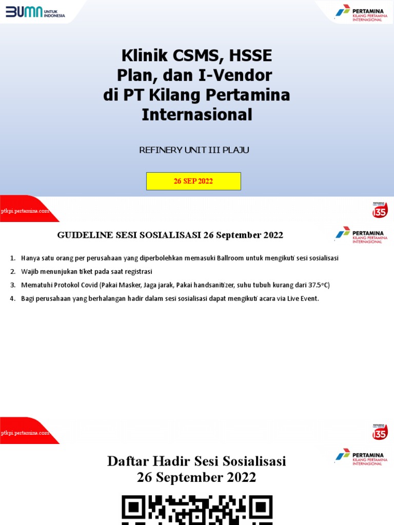 Guideline Panitia Klinik Csms Hsse Plan Dan Ivendor | PDF