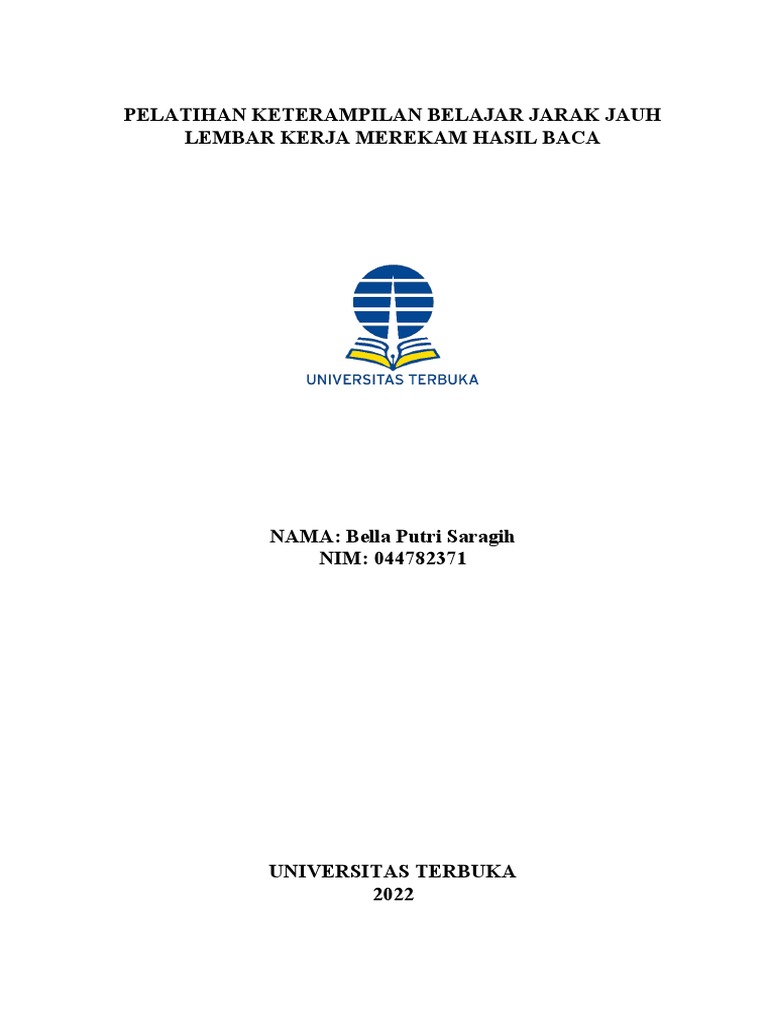 Ut - PBB - LPKBJJ - 2022 - PKBJJ - Lembar Kerja Merekam Hasil Baca | PDF Ut - PBB - LPKBJJ - 2022 - PKBJJ - Lembar Kerja Merekam Hasil Baca | PDF